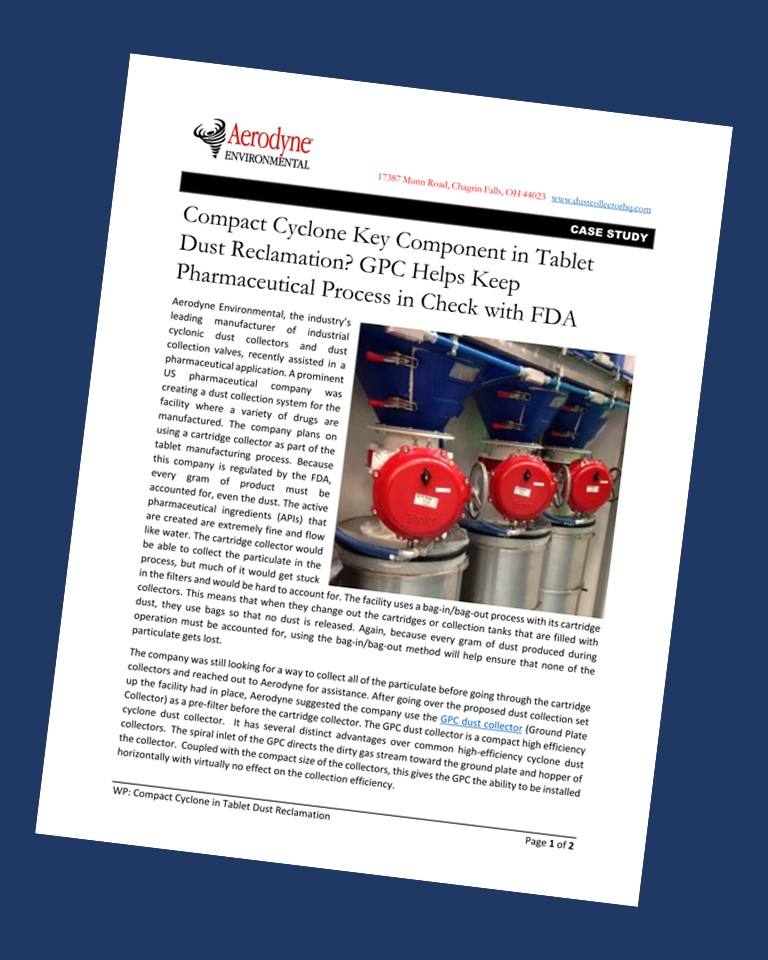 Compact Cyclone Key Component in Tablet Dust Reclamation? GPC Helps ...